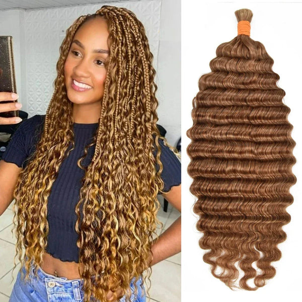 Color 27 Braiding Hair Honey Blonde Braids Deep Wave Bulk Boho Double ...